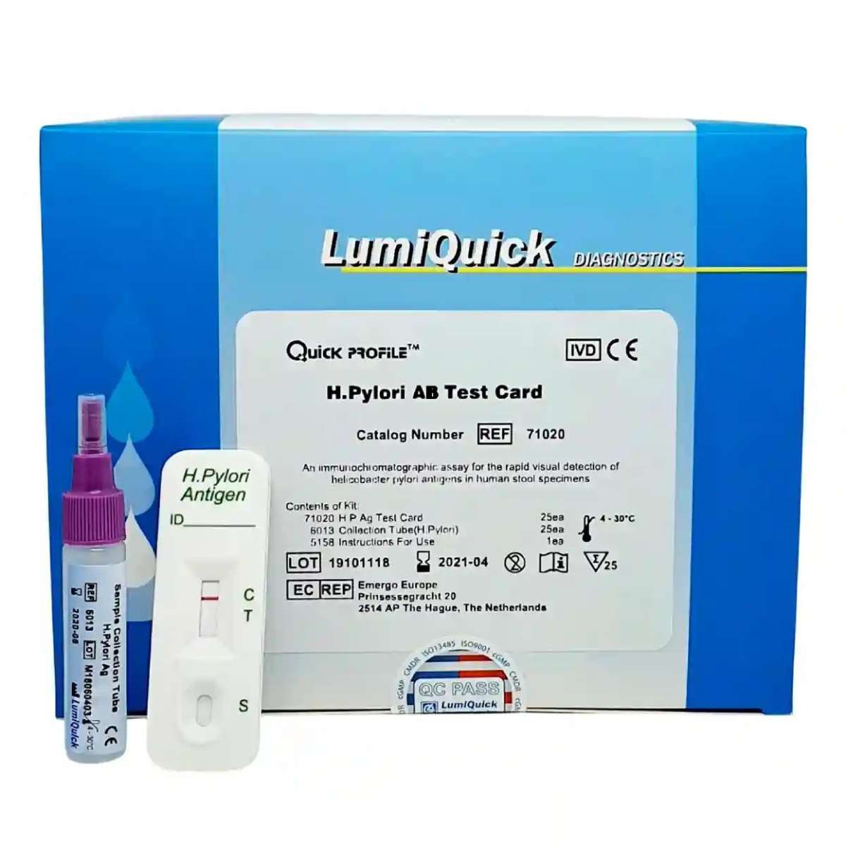 Helicobacter Pylori Antibody x 25 Test Rapid Test Cassette - LUMIQUICK ...